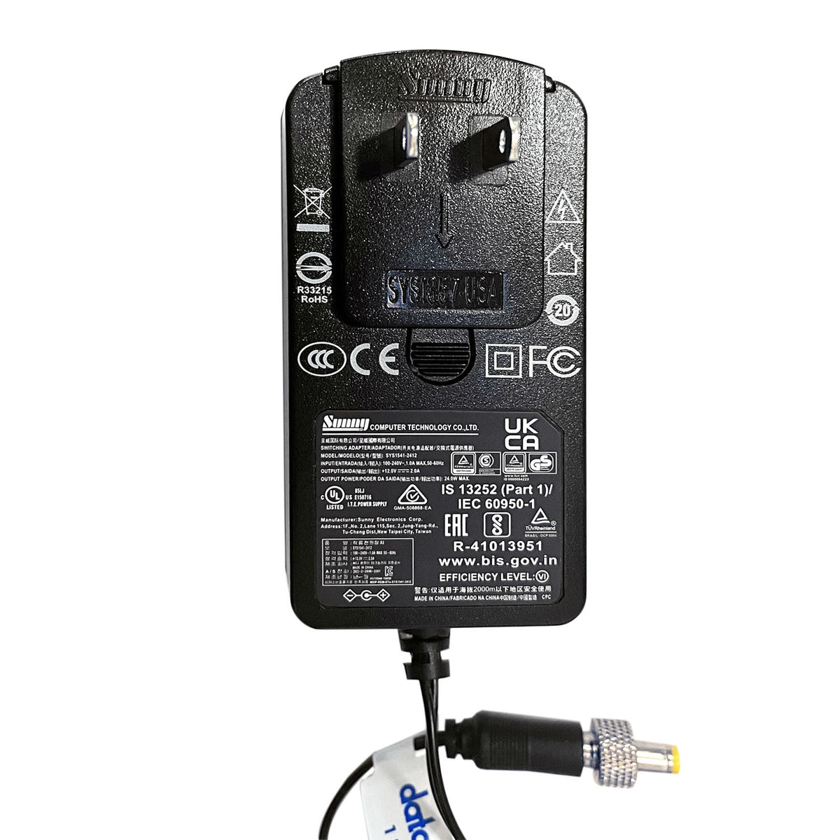 12V/2A Locking Power Adapter with Interchangeable plugs – Datavideo Store